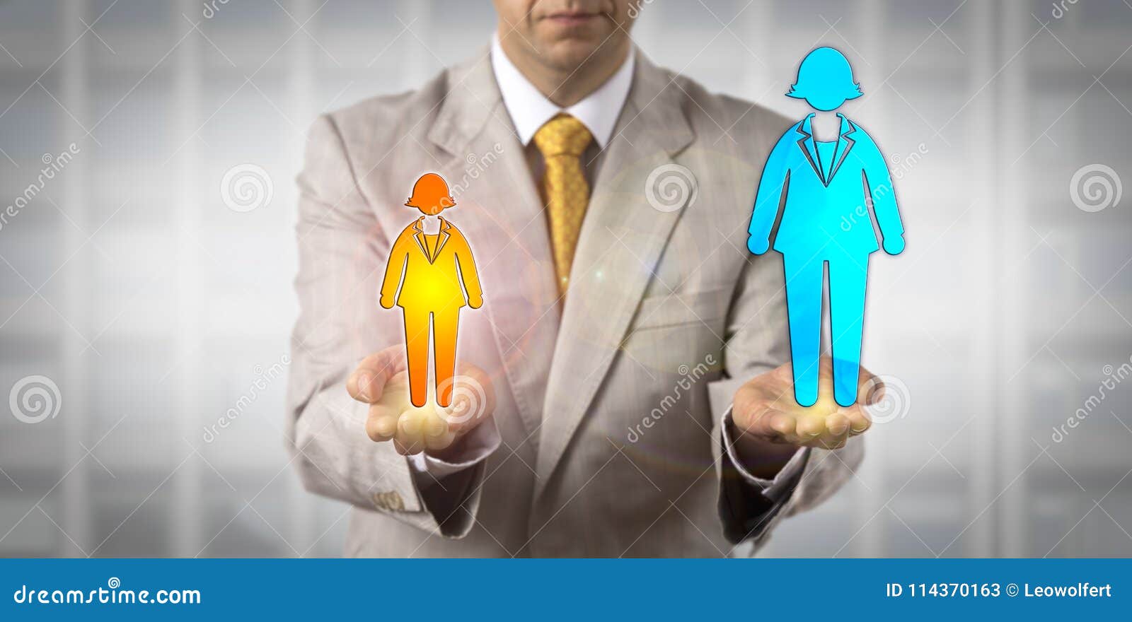 Comparing Two Female Workers of Different Power Stock Image - Image of ...