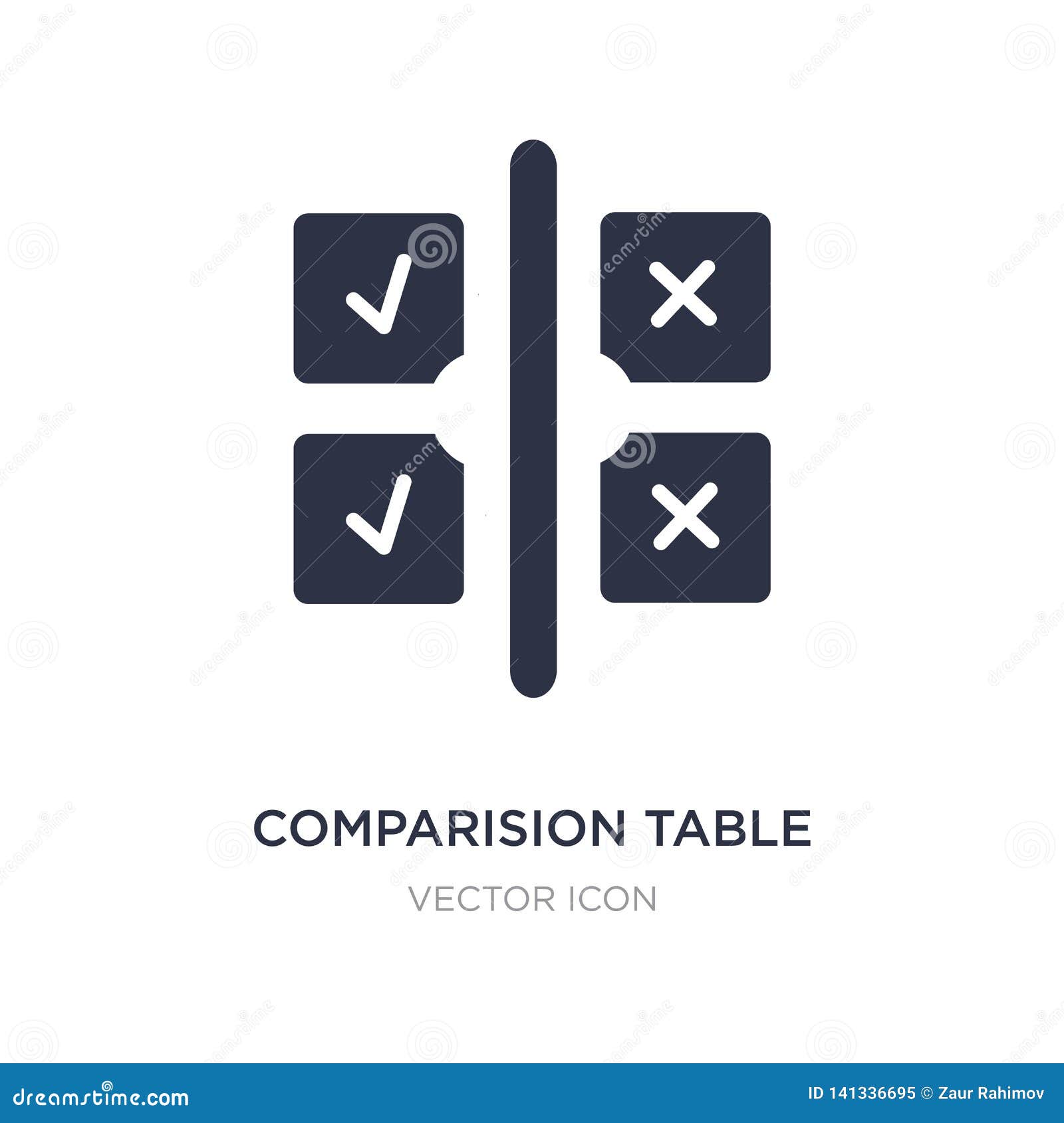 Comparision Table Vector Icon On White Background. Flat Vector ...