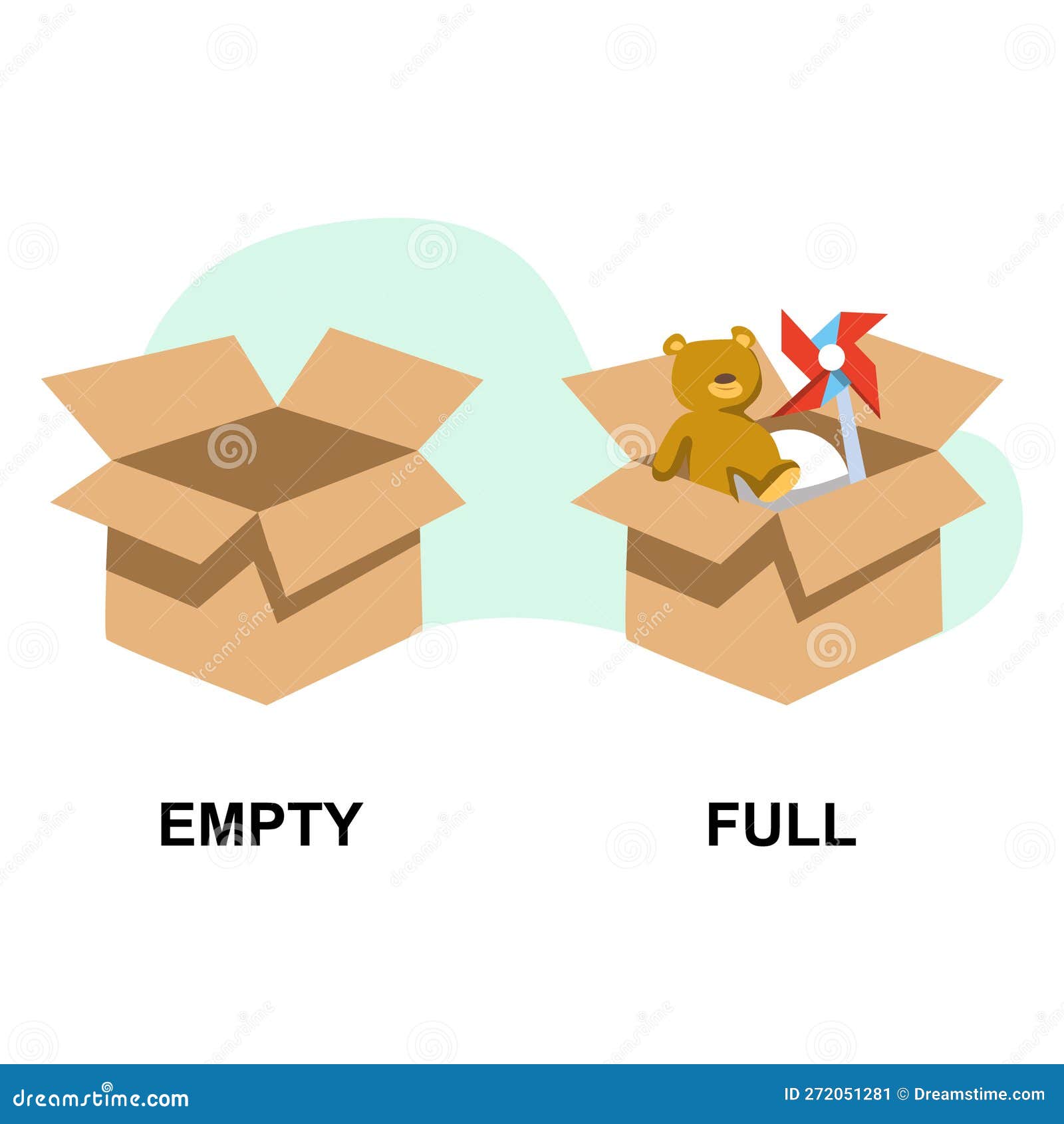 Comparison Adjective Child Explanation Card Cartoon Vector ...