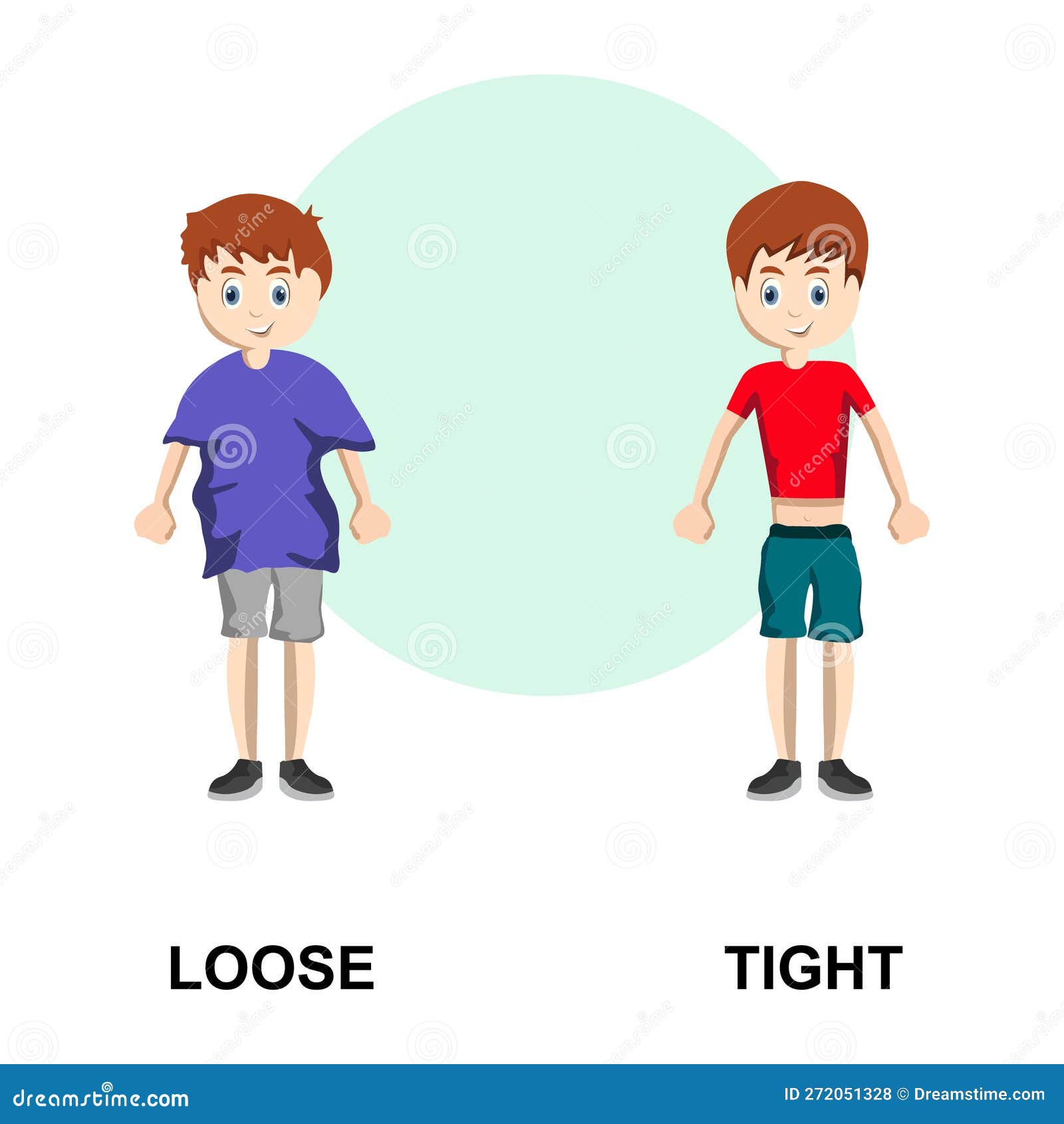 Comparison Adjective Child Explanation Card Cartoon Vector ...