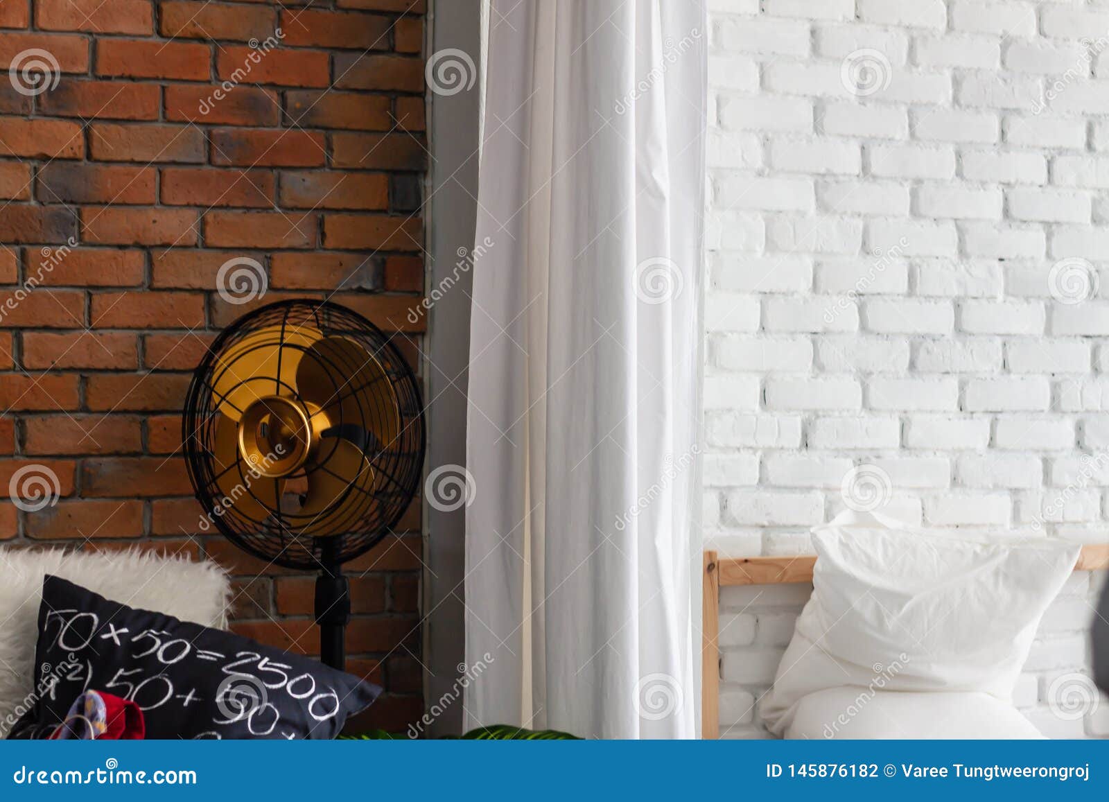 Comparison between the Brown Wall on the Left Side and the White Wall ...