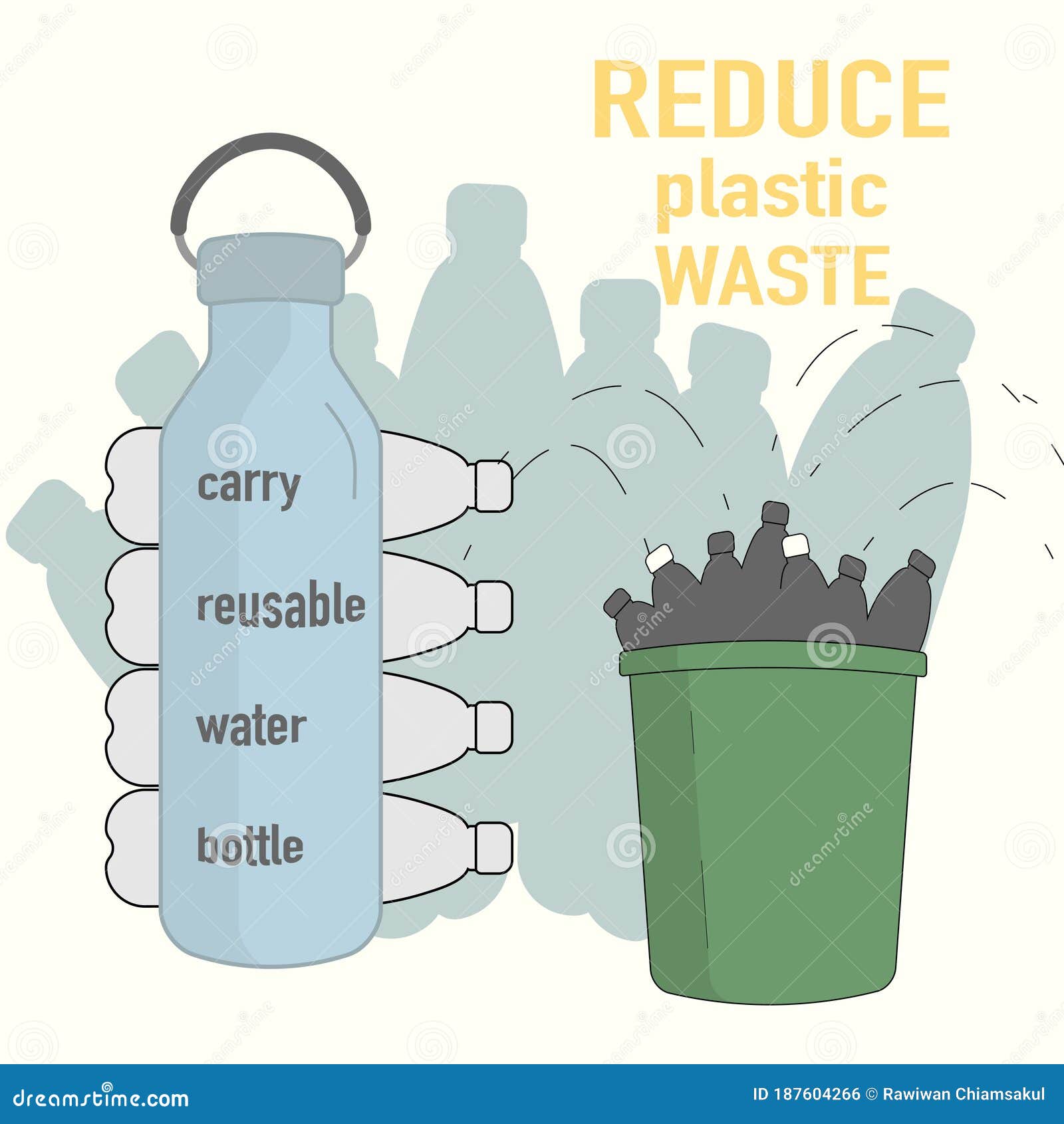 Reduce Plastic Waste stock vector. Illustration of idea - 187604266