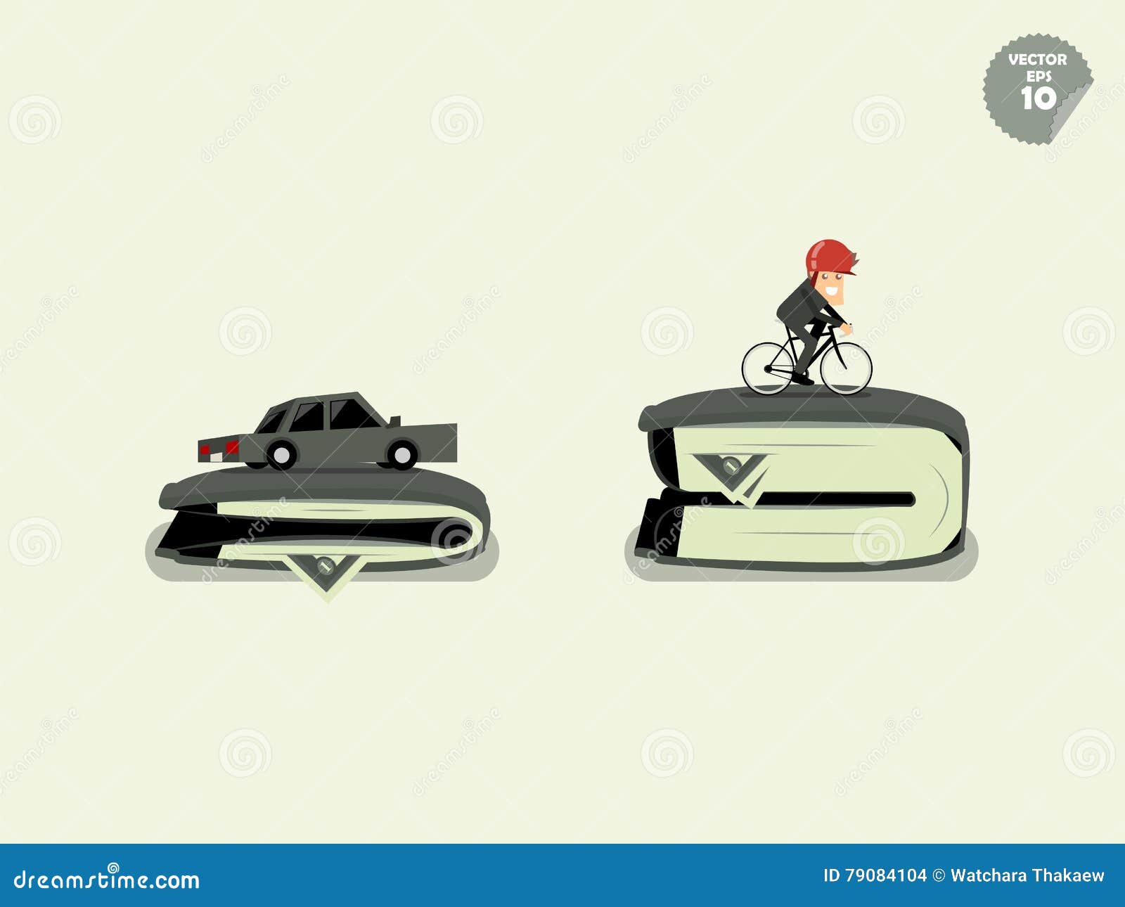 Comparison Cost of Transportation between Car and Bicycle Stock ...