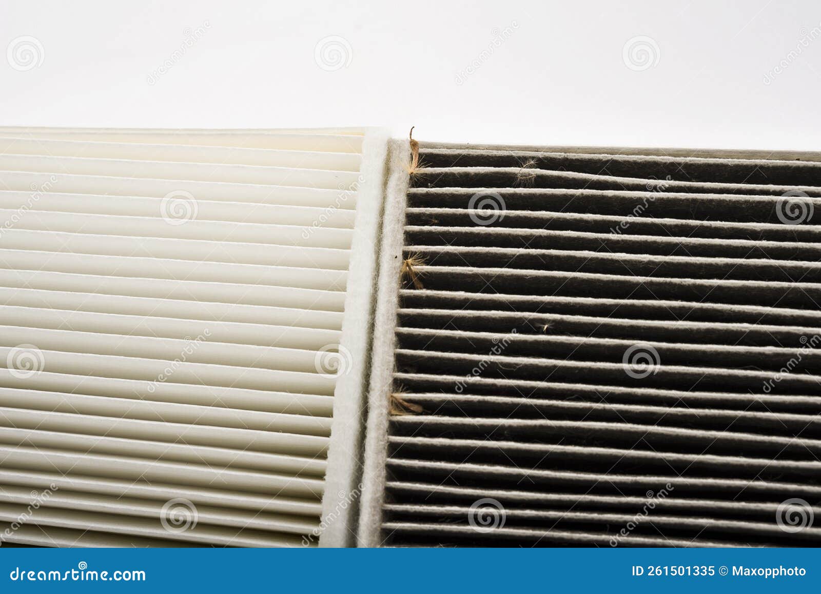 Comparison of a Ditry and Clean Cabin Filter in the Car Stock Image ...