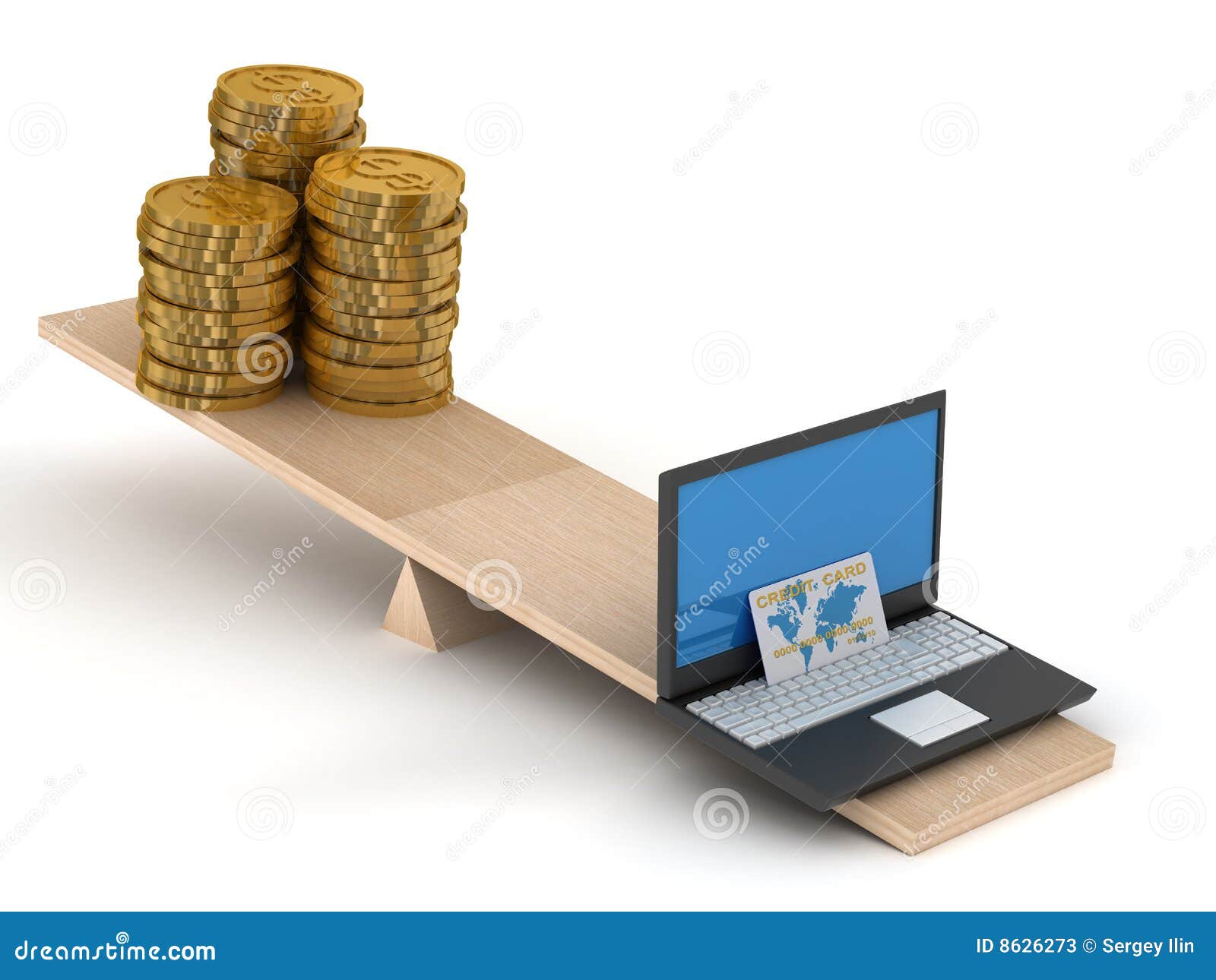Comparison of E-commerce and Cash. Stock Illustration - Illustration of ...
