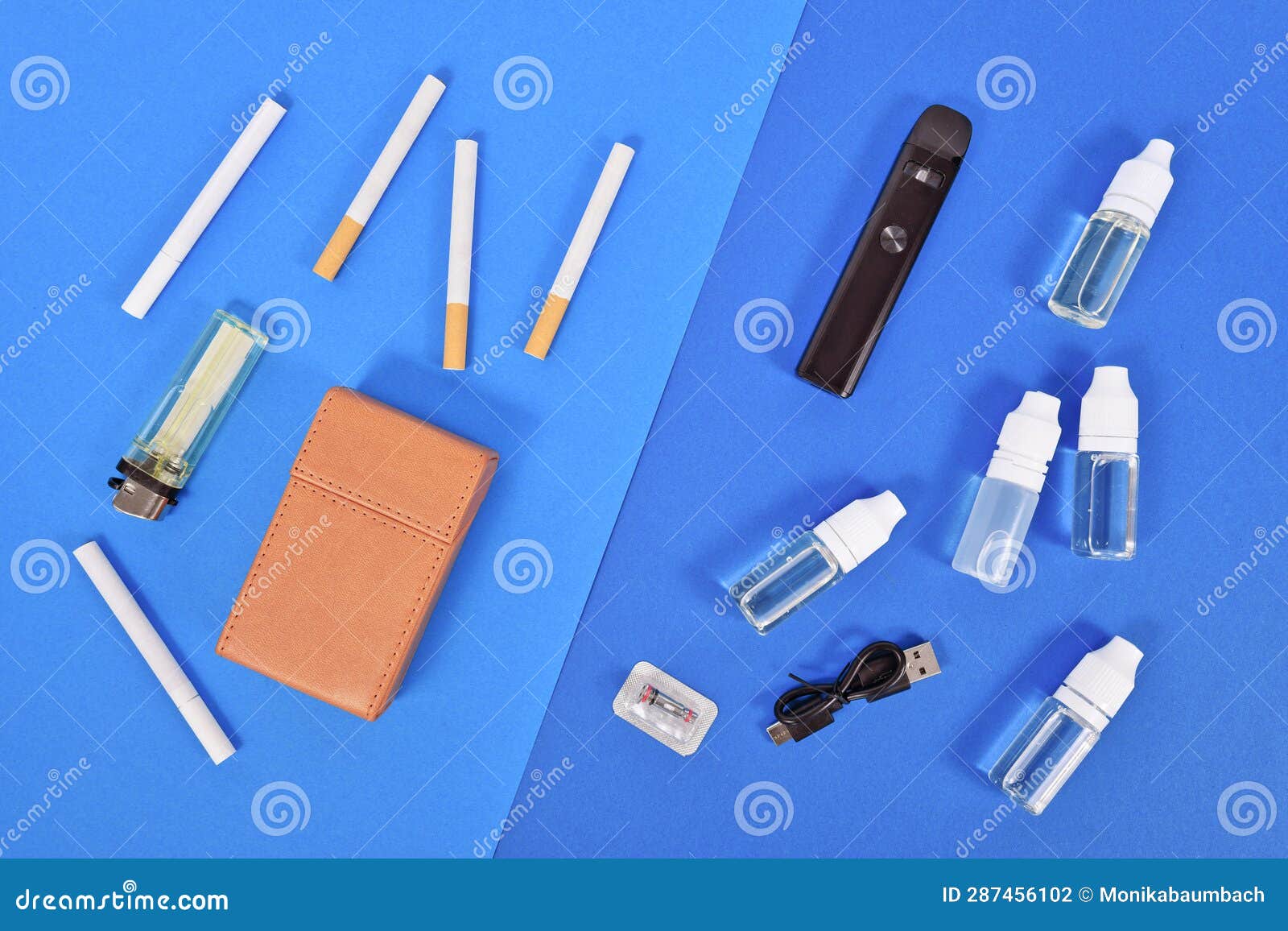 Comparison between Electronic and Real Cigarette Stock Photo - Image of ...