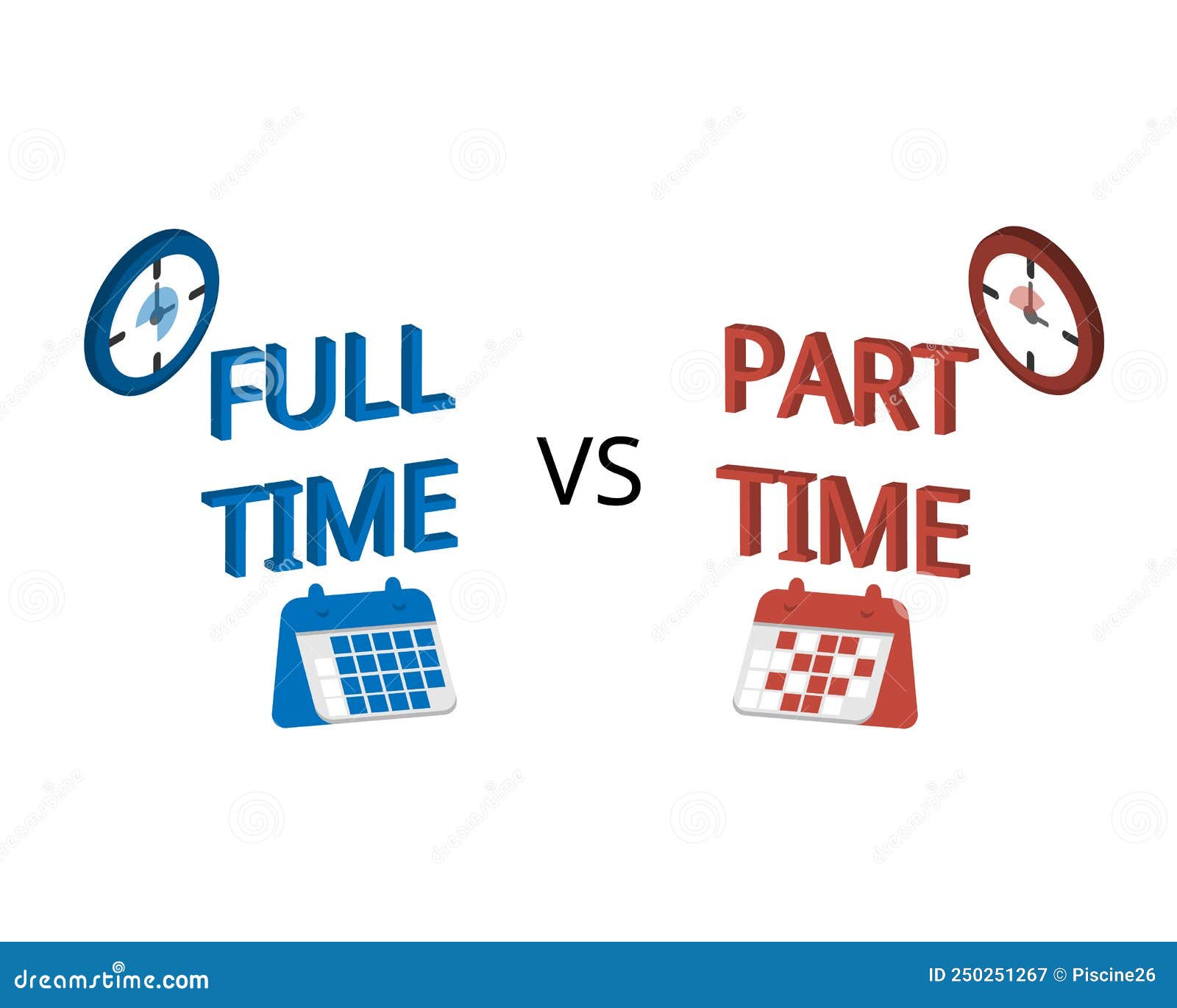 Comparison of Full Time and Part Time Employee Stock Vector ...