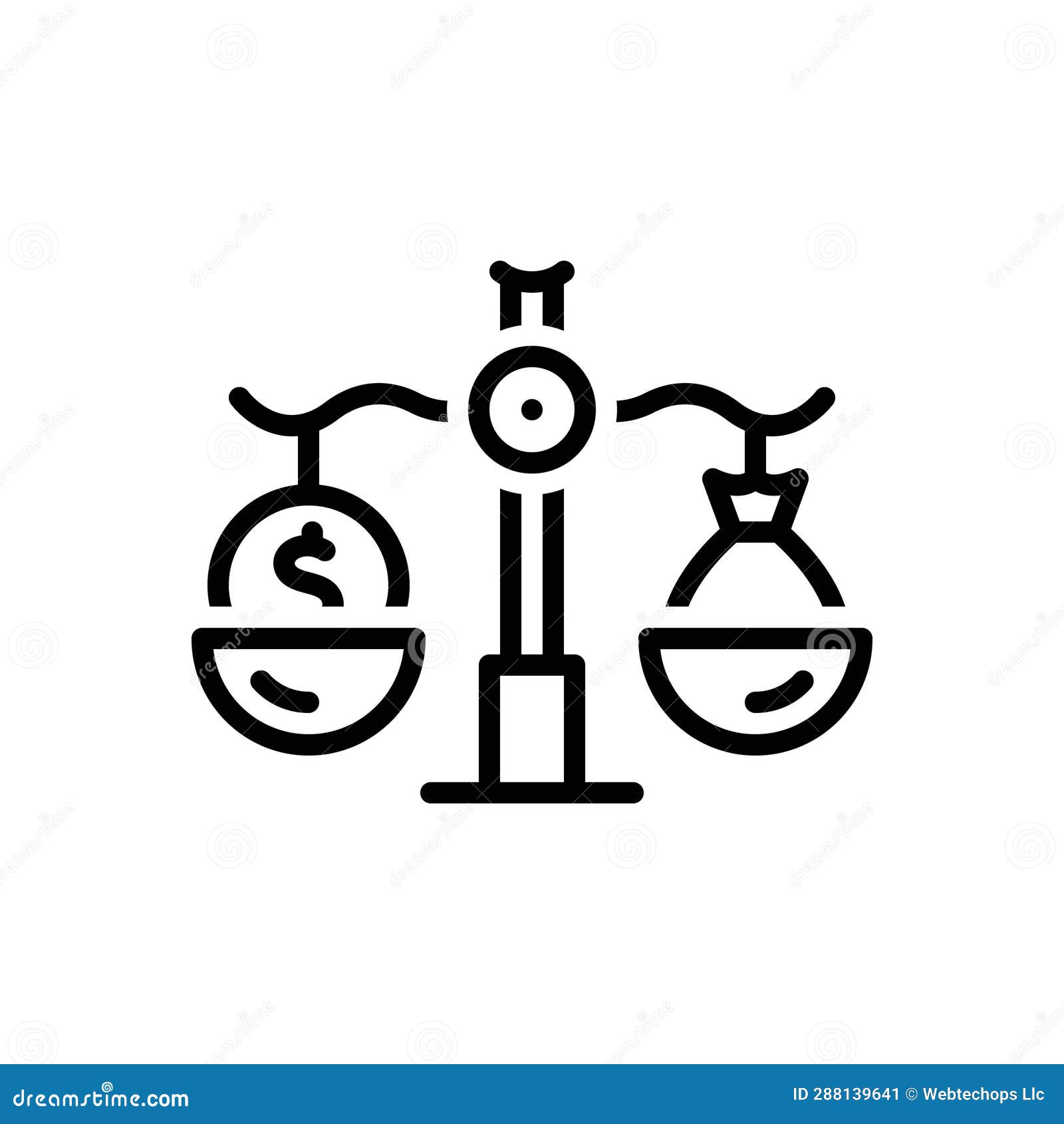 Black Line Icon for Comparison, Equity and Equal Stock Vector ...