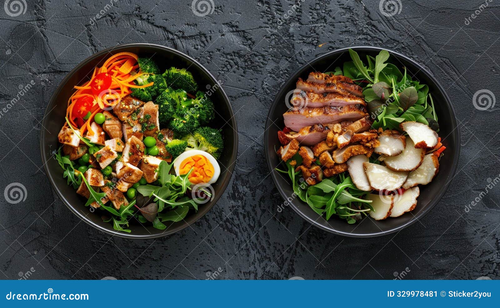 Comparison Images Showing Proper and Improper Post-workout Meals Stock ...