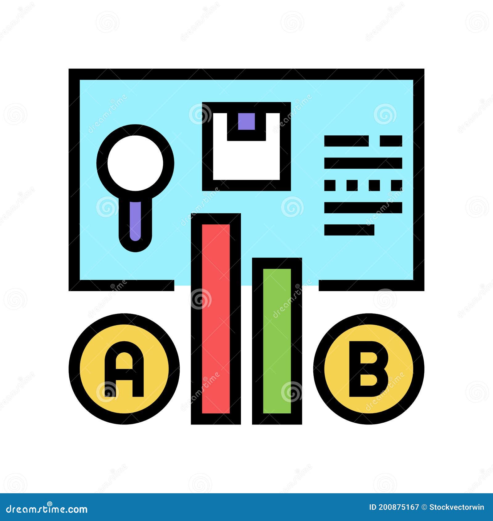 Comparison Market Color Icon Vector Illustration Sign Stock Vector ...