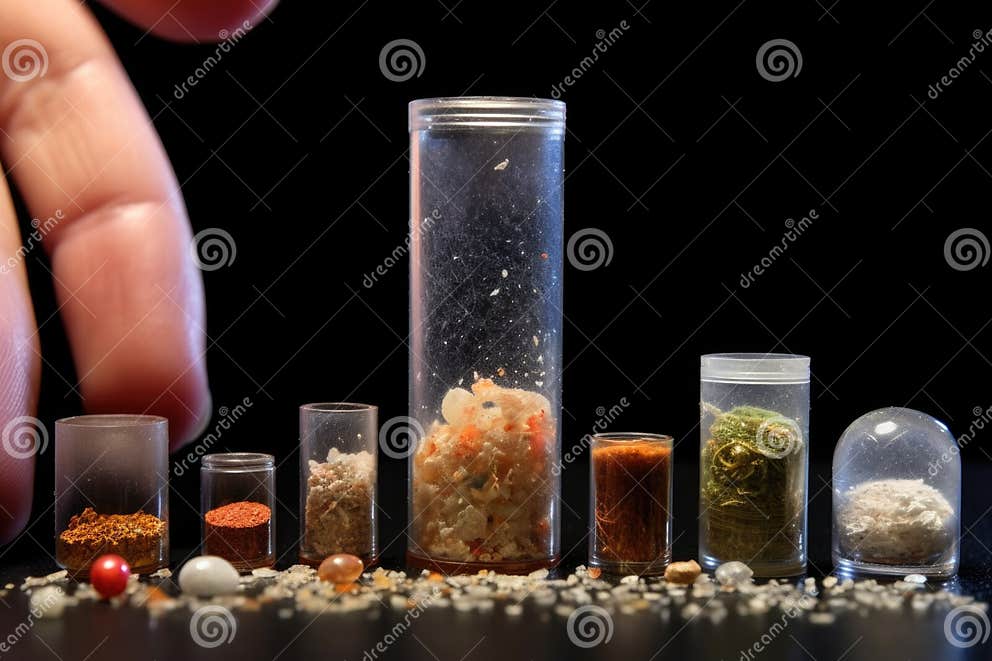 Comparison of Microplastic Sizes Under the Microscope Stock ...