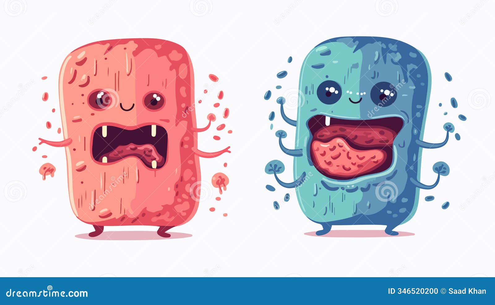 Comparison of Normal and Sick Gastrointestinal Stock Illustration ...