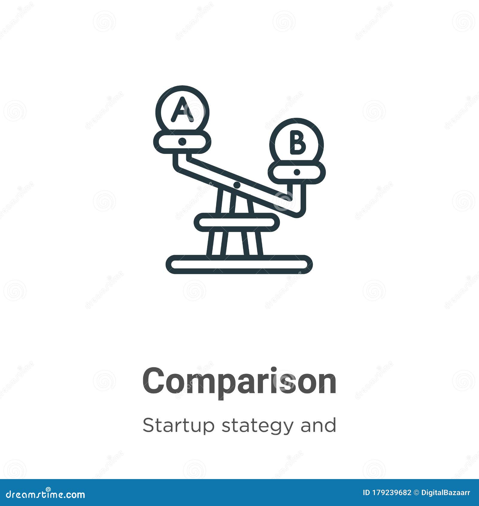 Comparison Outline Vector Icon. Thin Line Black Comparison Icon, Flat ...