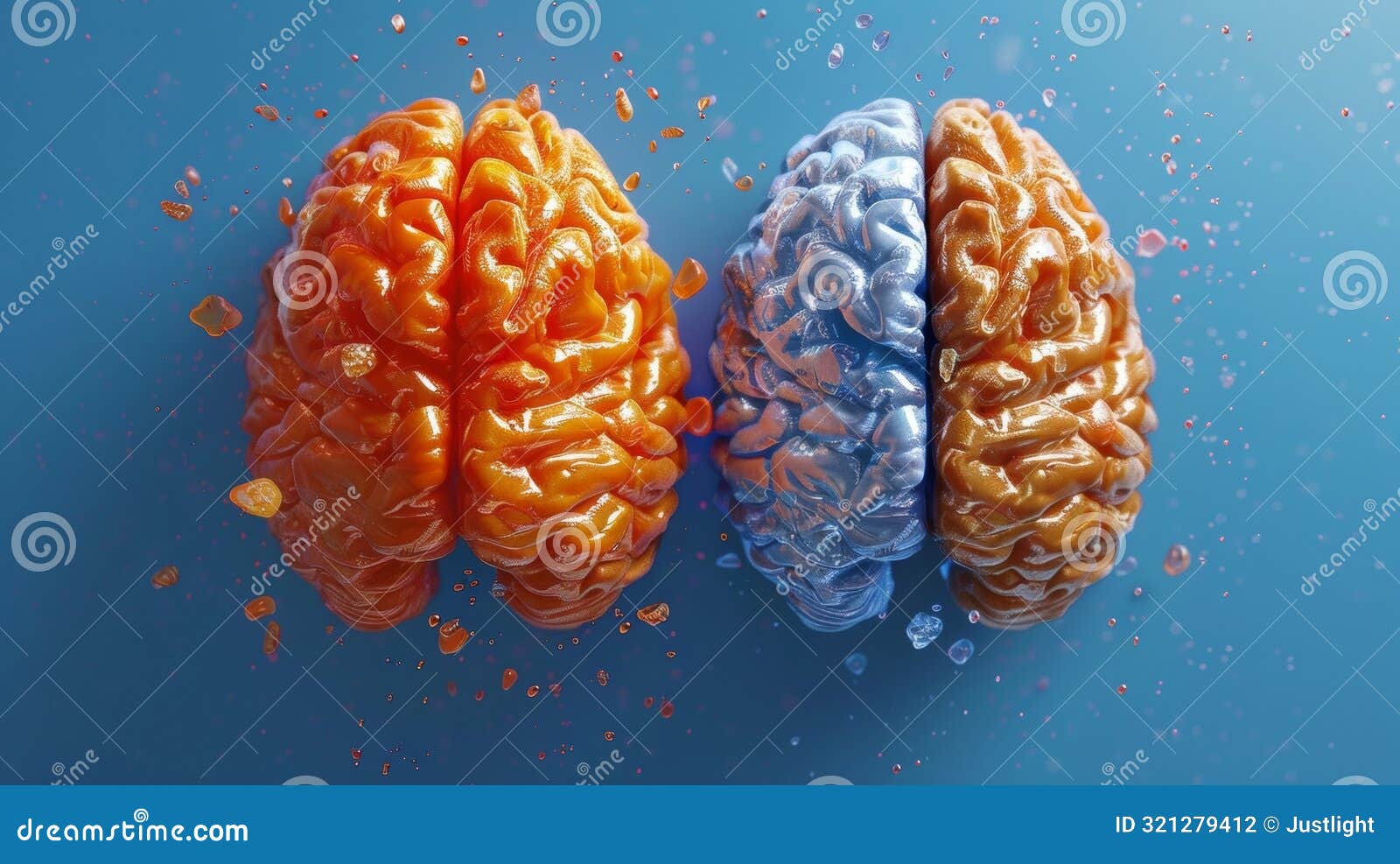 Comparison Photo of a Healthy Brain and a Brain Affected by Cognitive ...