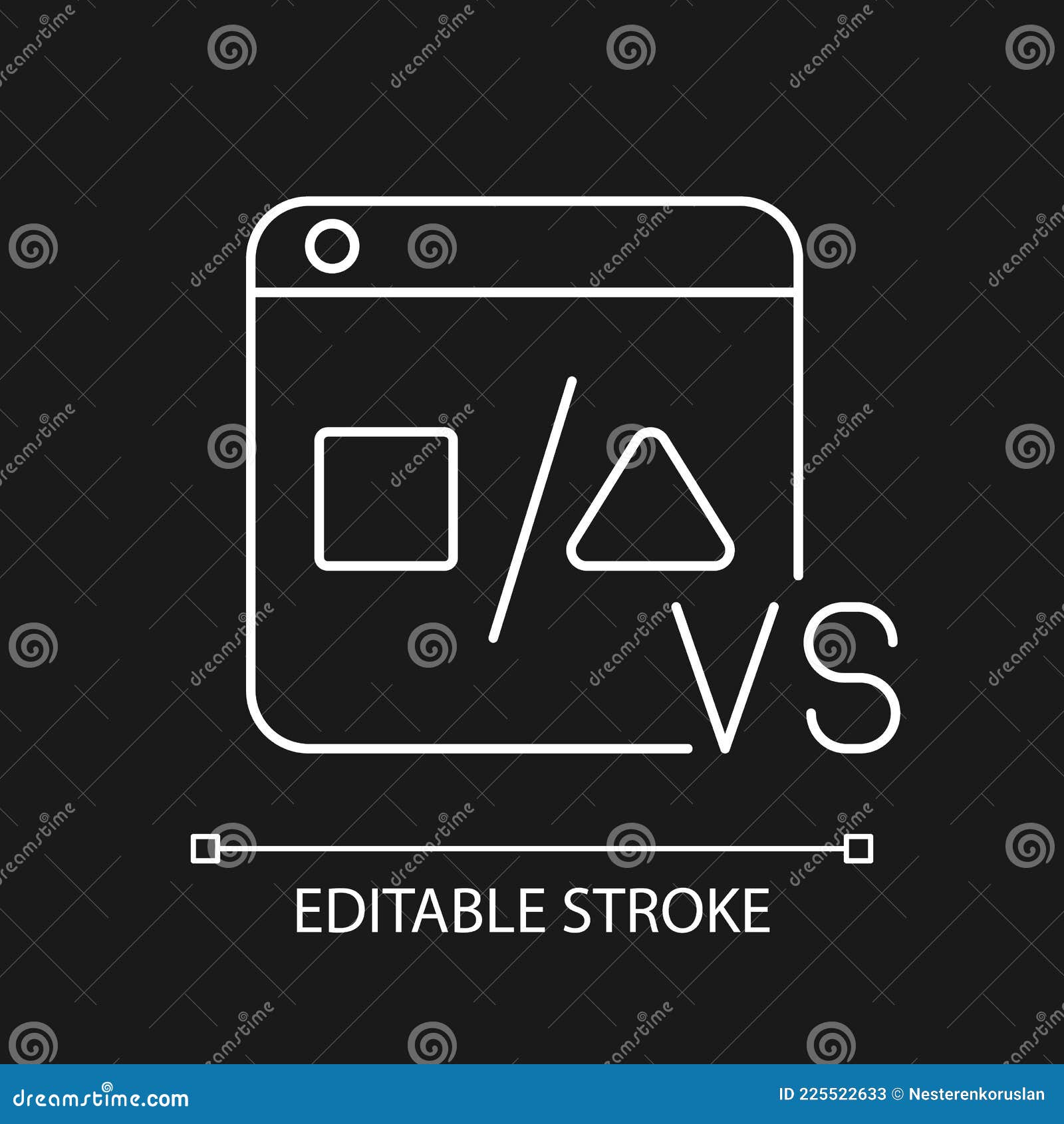 Comparison Platforms White Linear Icon for Dark Theme Stock Vector ...