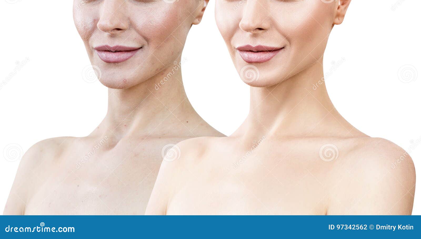 Comparison Portrait of Young Woman Stock Photo - Image of model ...