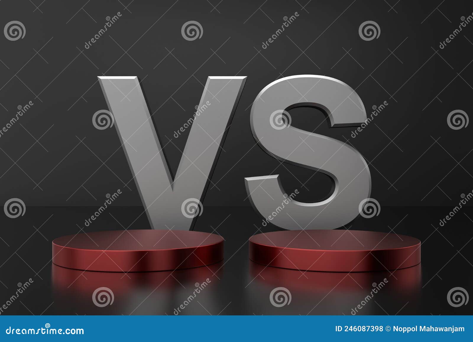 Comparison Product Display Design with Versus Text. 3D Rendering Stock ...