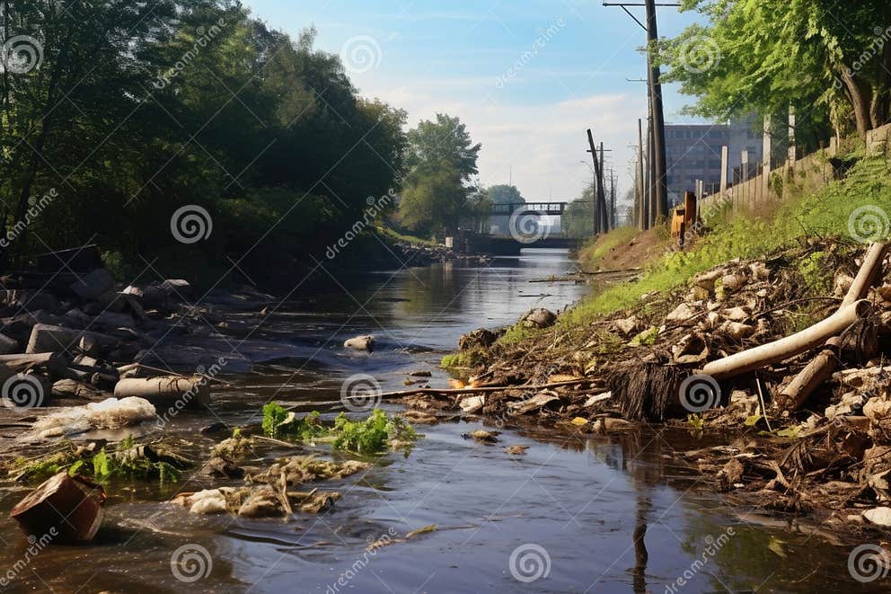 Before and after Comparison of River Cleanup Stock Illustration ...