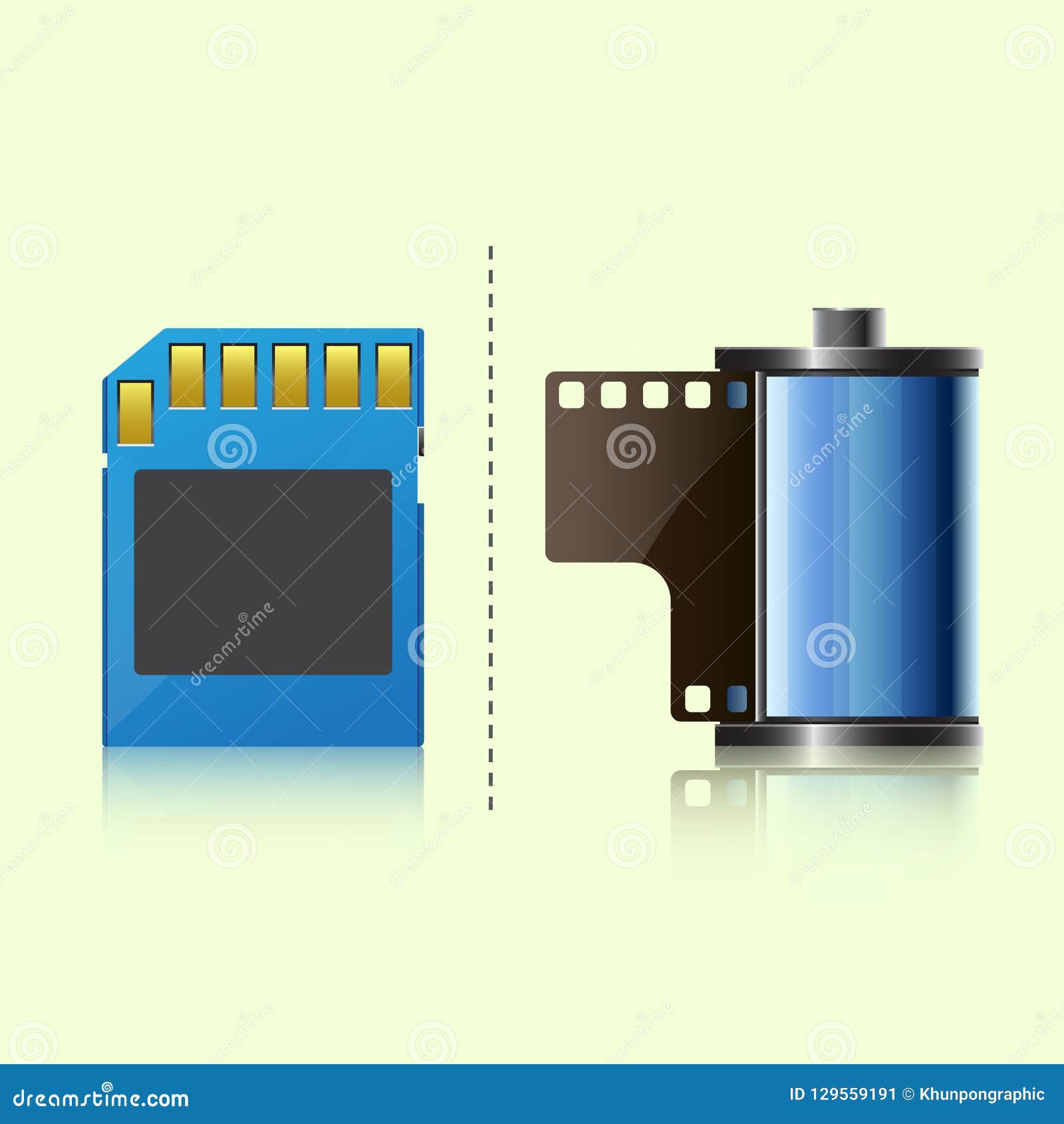 Negative Film Roll and Sd Card Stock Vector - Illustration of film ...