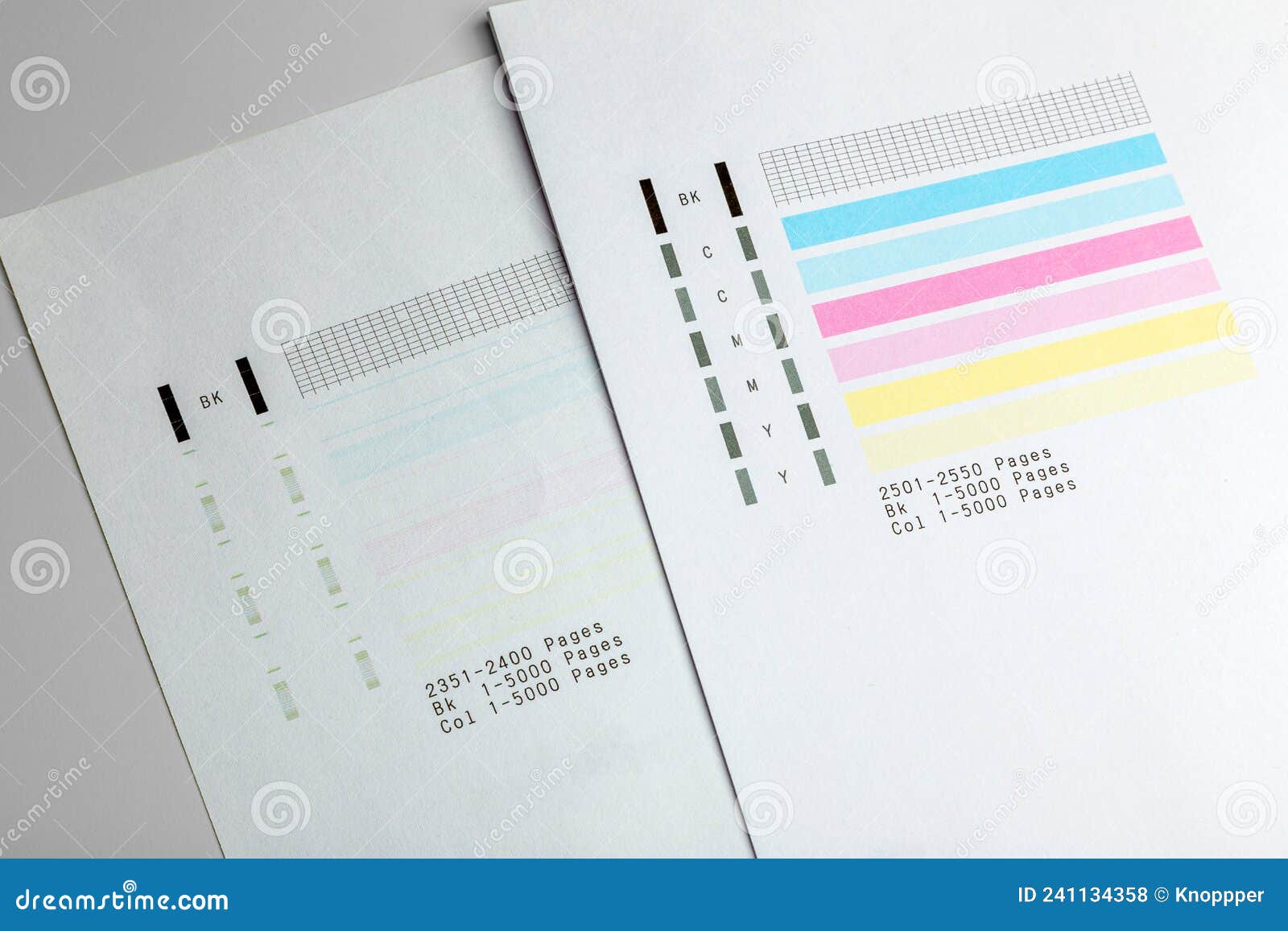 Comparison of Test Pages after the Print Head Cleaning Process in the ...