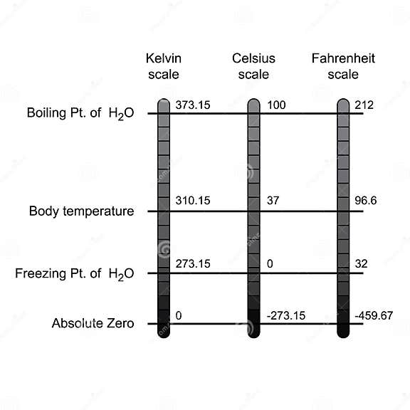 Comparison of Three Temperature Scales Vector Stock Vector ...
