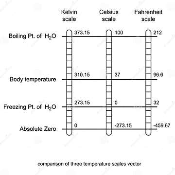 Comparison of Three Temperature Scales Vector Stock Vector ...