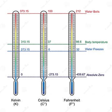 Comparison of Three Temperature Scales Vector Stock Vector ...
