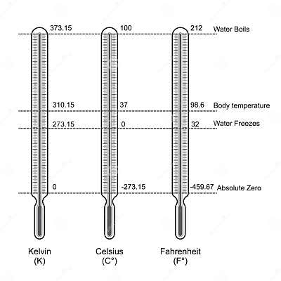 Comparison of Three Temperature Scales Vector Stock Vector ...