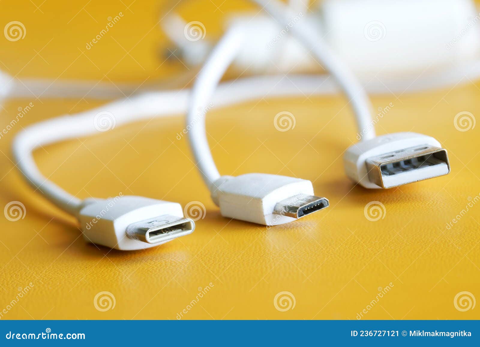 Comparison of Three Types of USB Connectors. USB Type-a, Micro USB and ...