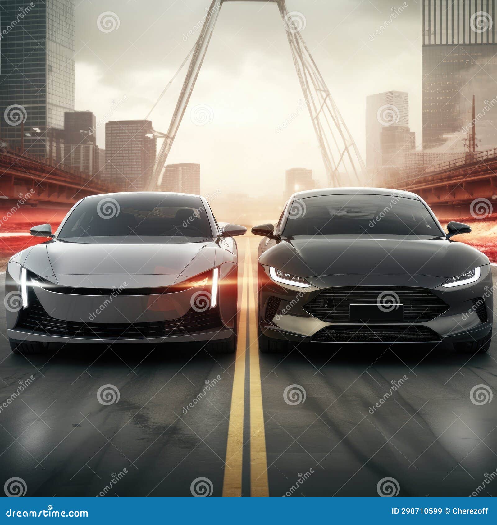 Comparison of Two Passenger Electric Vehicles Stock Image - Image of ...