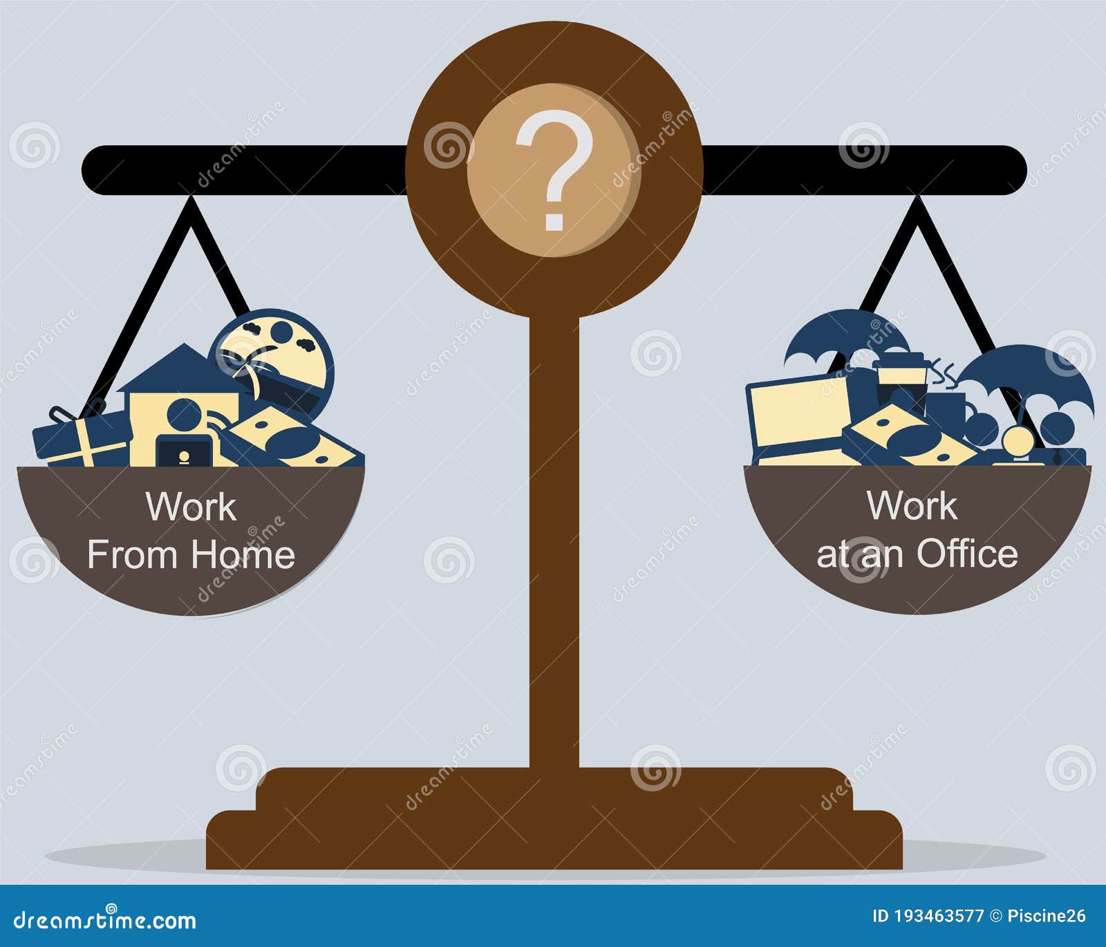Comparison of Work from Home and at Office Vector Stock Vector ...