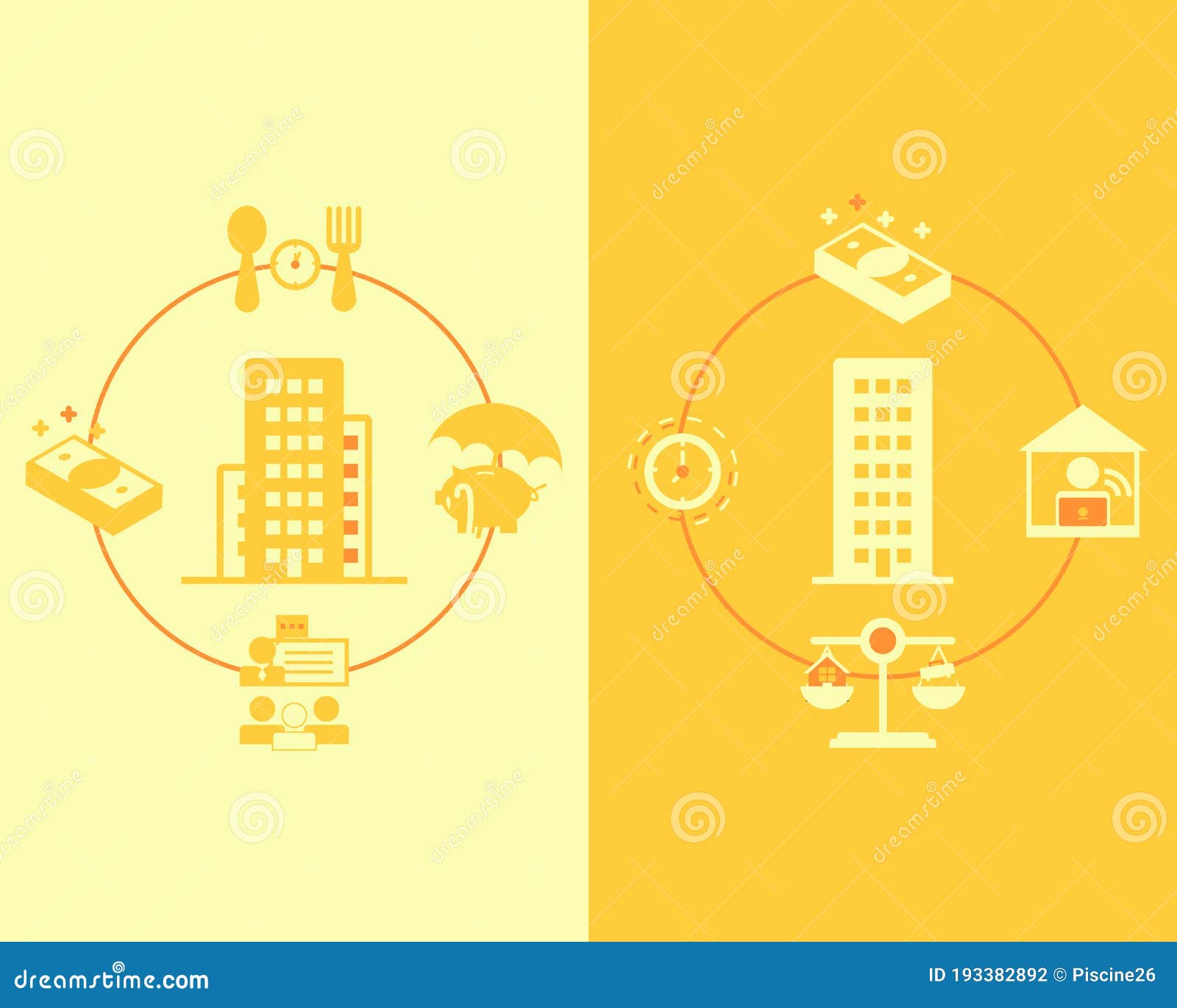 Comparison of Working Benefits in Different Companies Concept, Vector ...