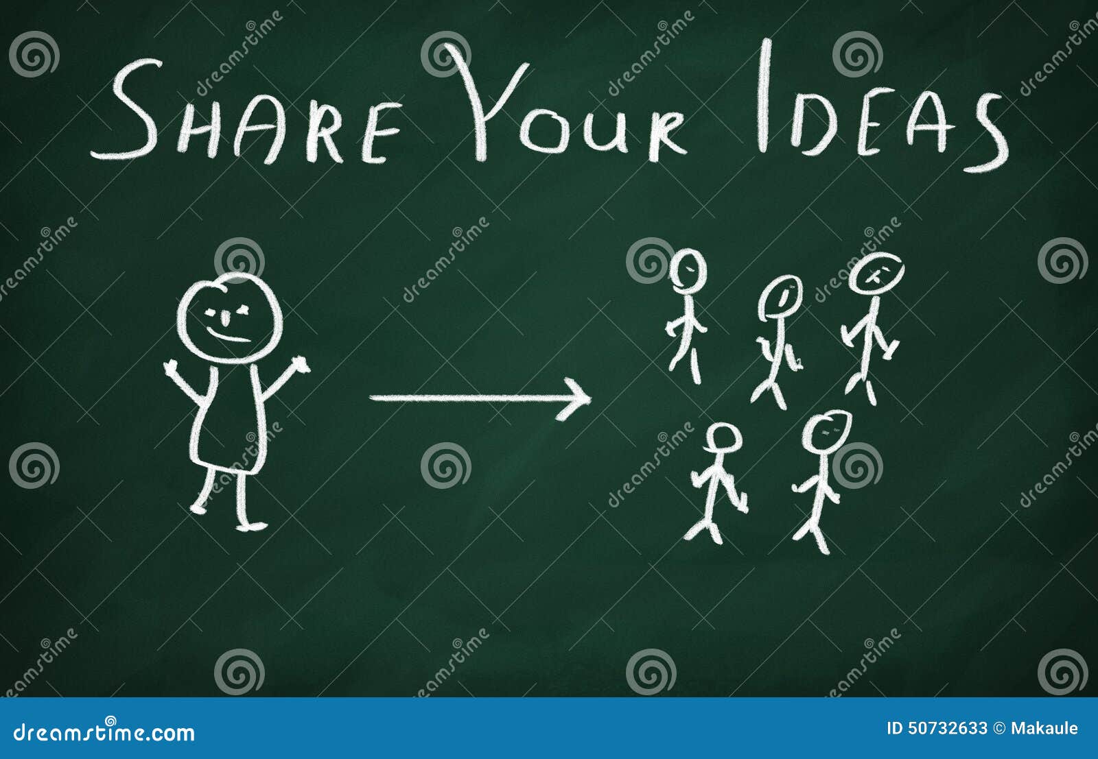 Comparta sus ideas stock de ilustración. Ilustración de profesor - 50732633