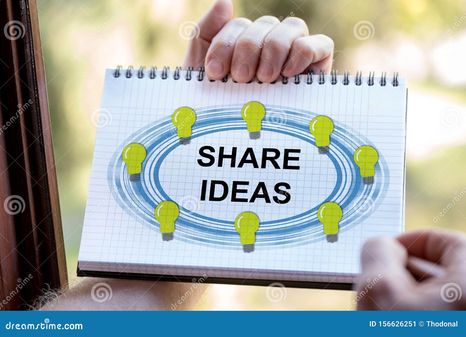 Compartir Ideas Concepto En Un Bloc De Notas Imagen de archivo - Imagen ...