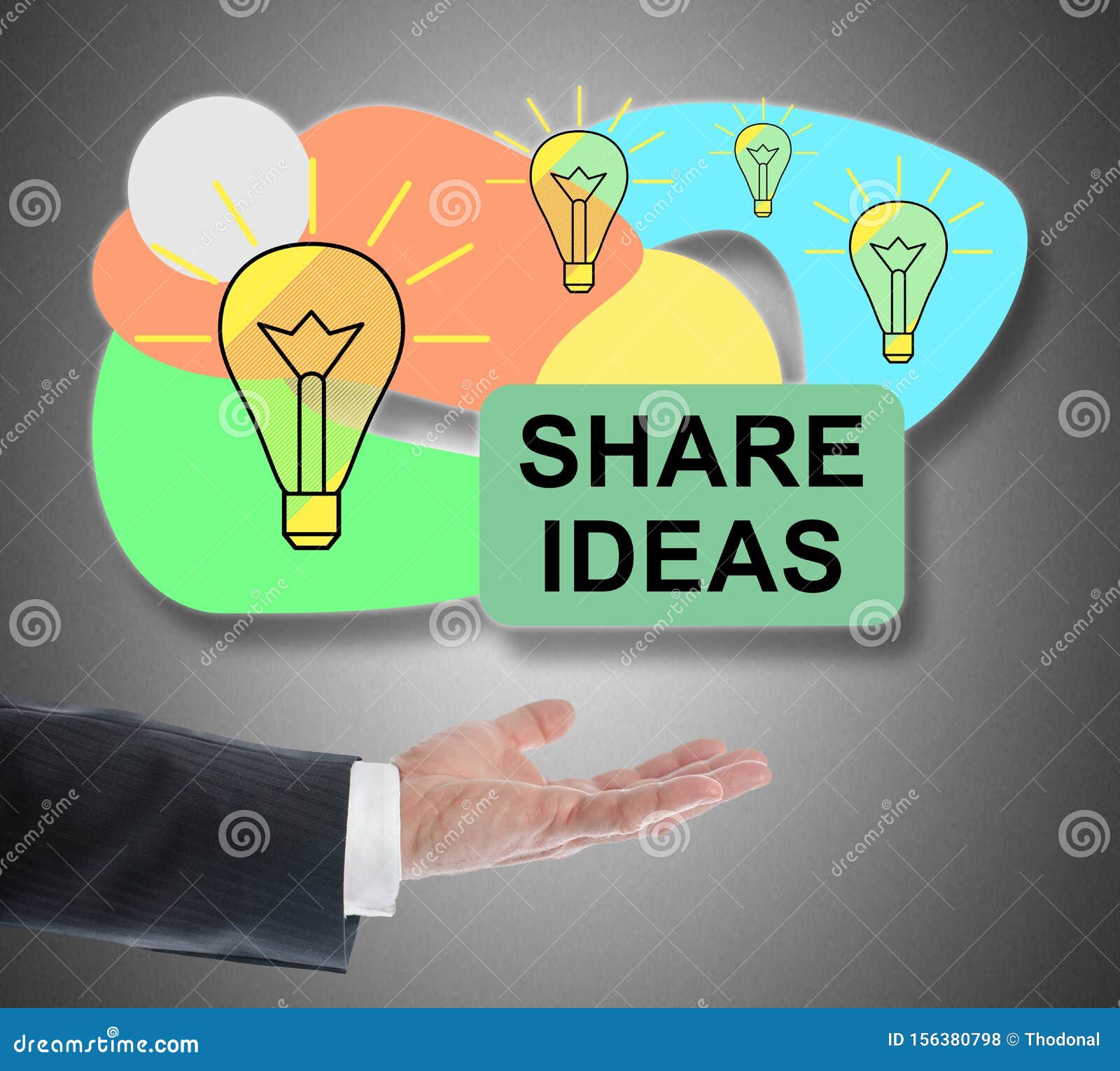 Compartir Ideas Concepto Levitando Sobre Una Mano Foto de archivo ...