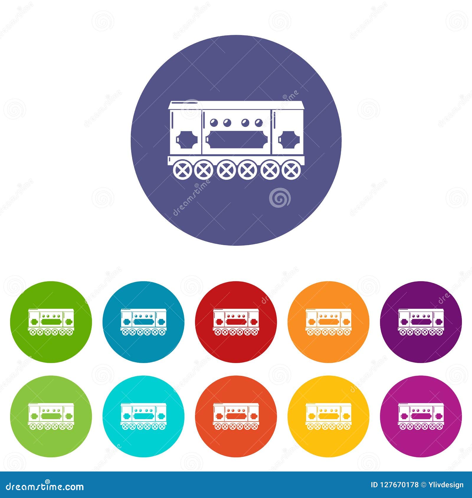 Compartment Carriage Icons Set Vector Color Stock Vector - Illustration ...