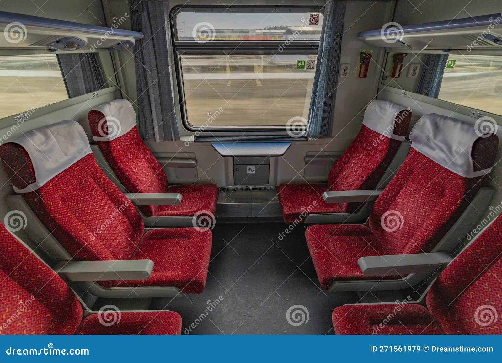 Compartment of First Class in Fast Train on New Railway Line from ...