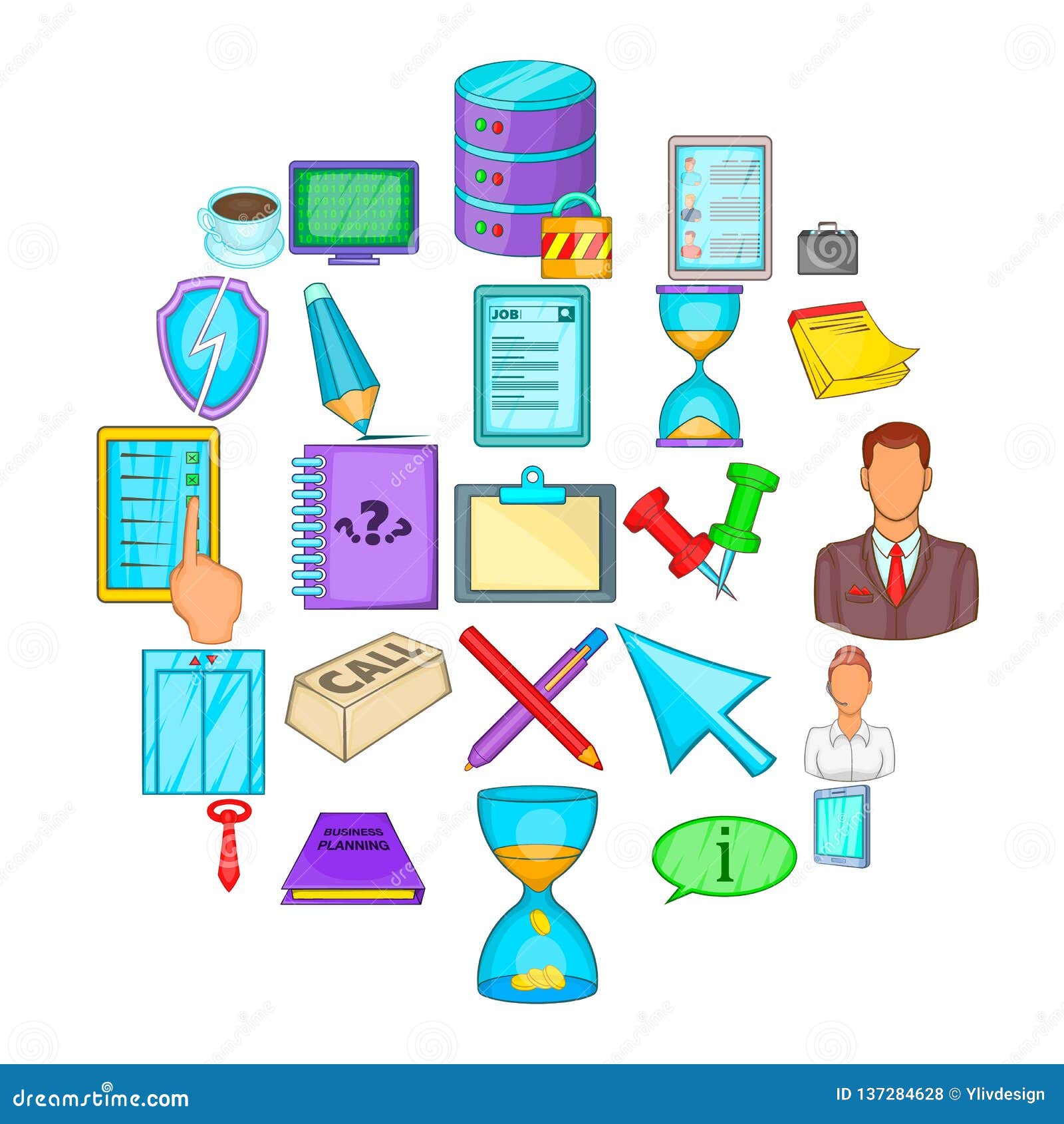 Compartment Icons Set, Cartoon Style Stock Vector - Illustration of ...