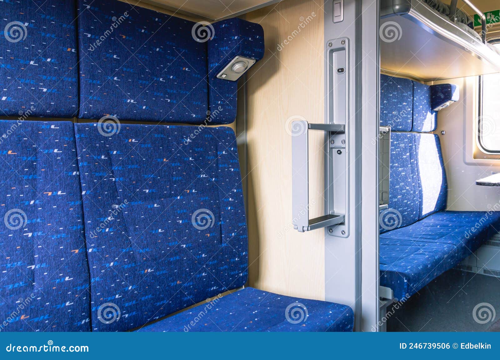 The Lower Bed and Table in the Compartment of the Passenger Car Stock ...