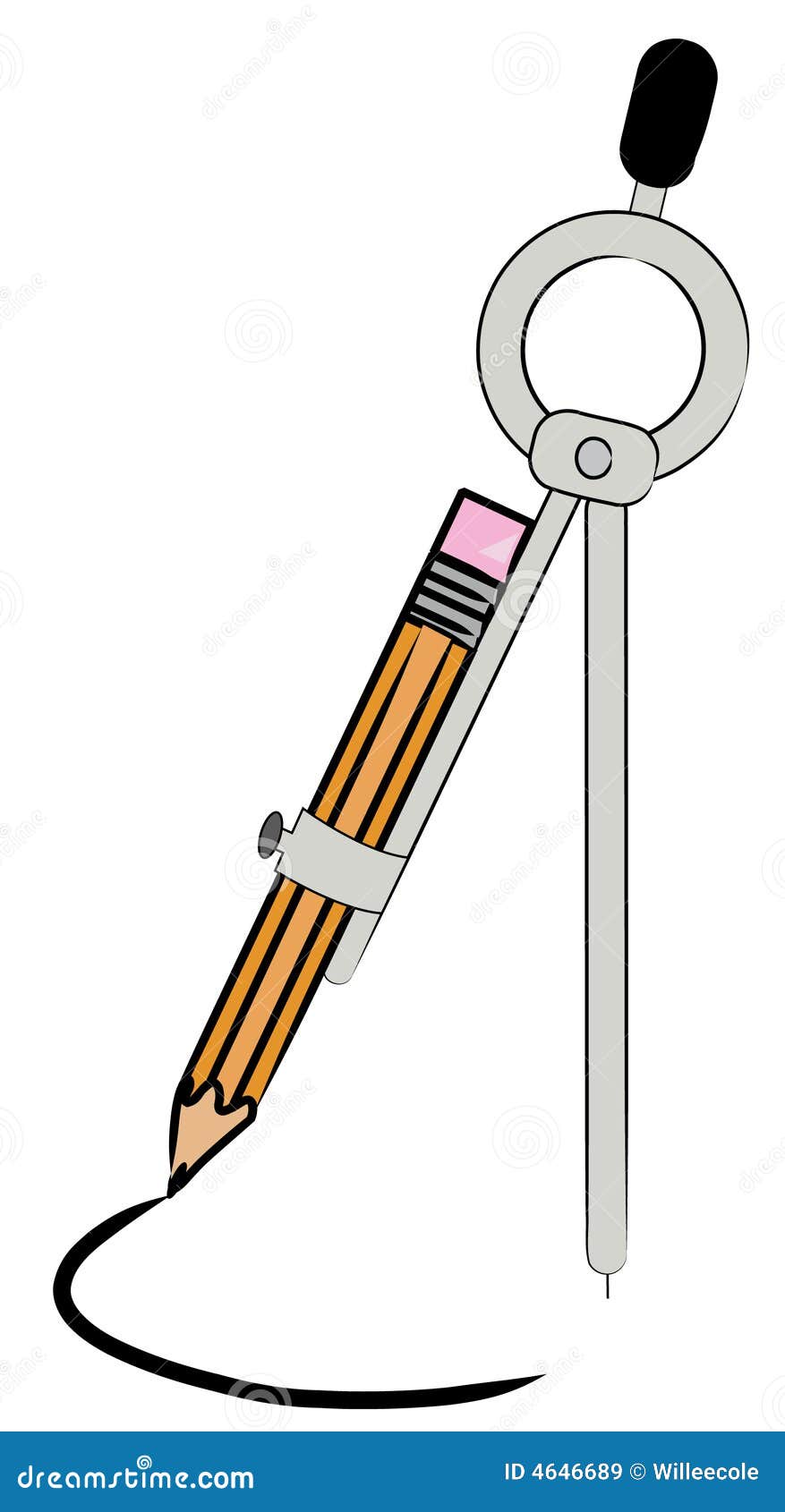 Compas avec le crayon illustration de vecteur. Illustration du diamètre ...