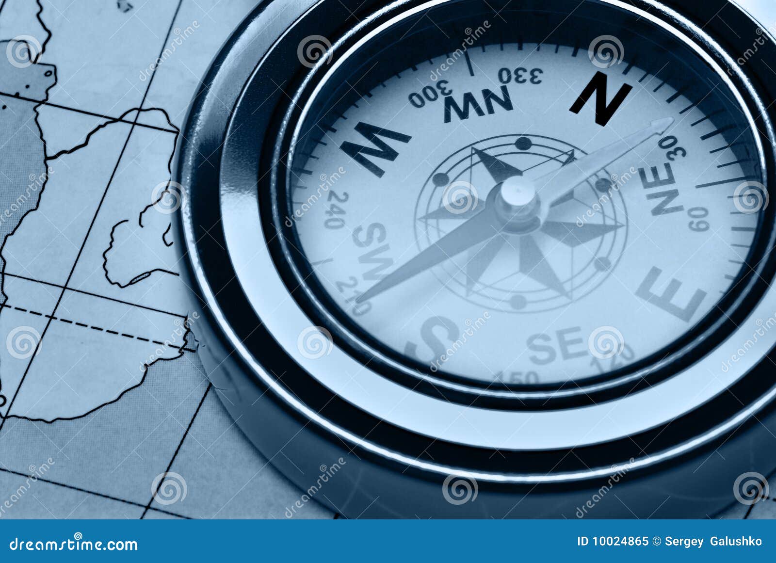 Compas Bleu De Couleur De Carte Image stock - Image du géographie ...