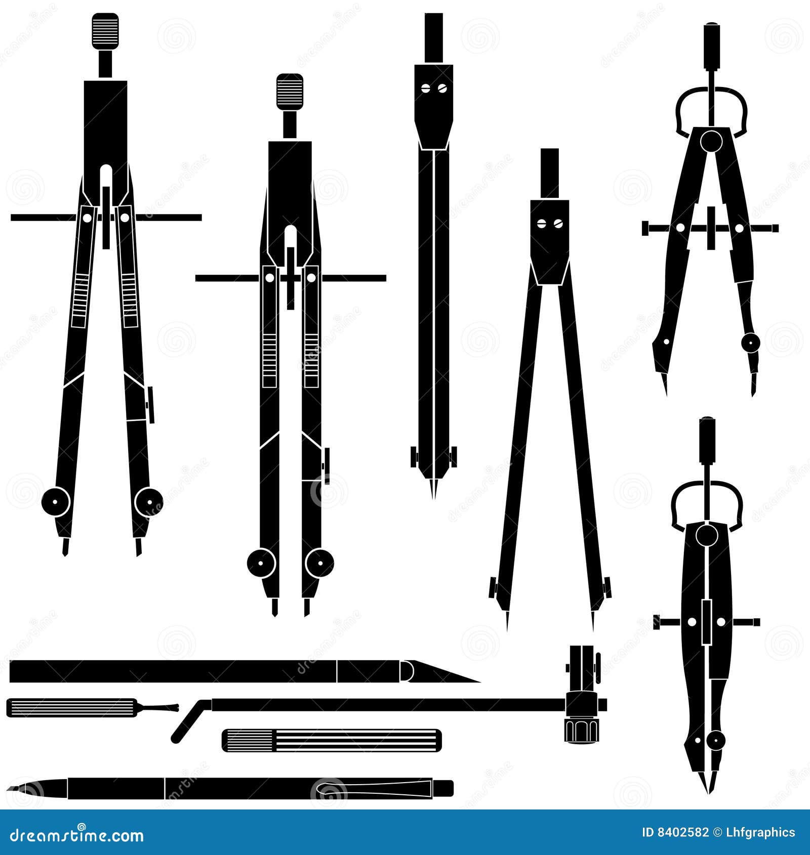 Compas Dessinant Et Concevant Des Outils Illustration de Vecteur ...