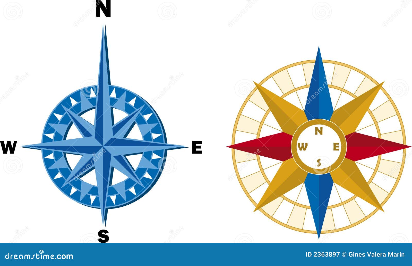 Compas deux (vecteur) illustration de vecteur. Illustration du nautique ...