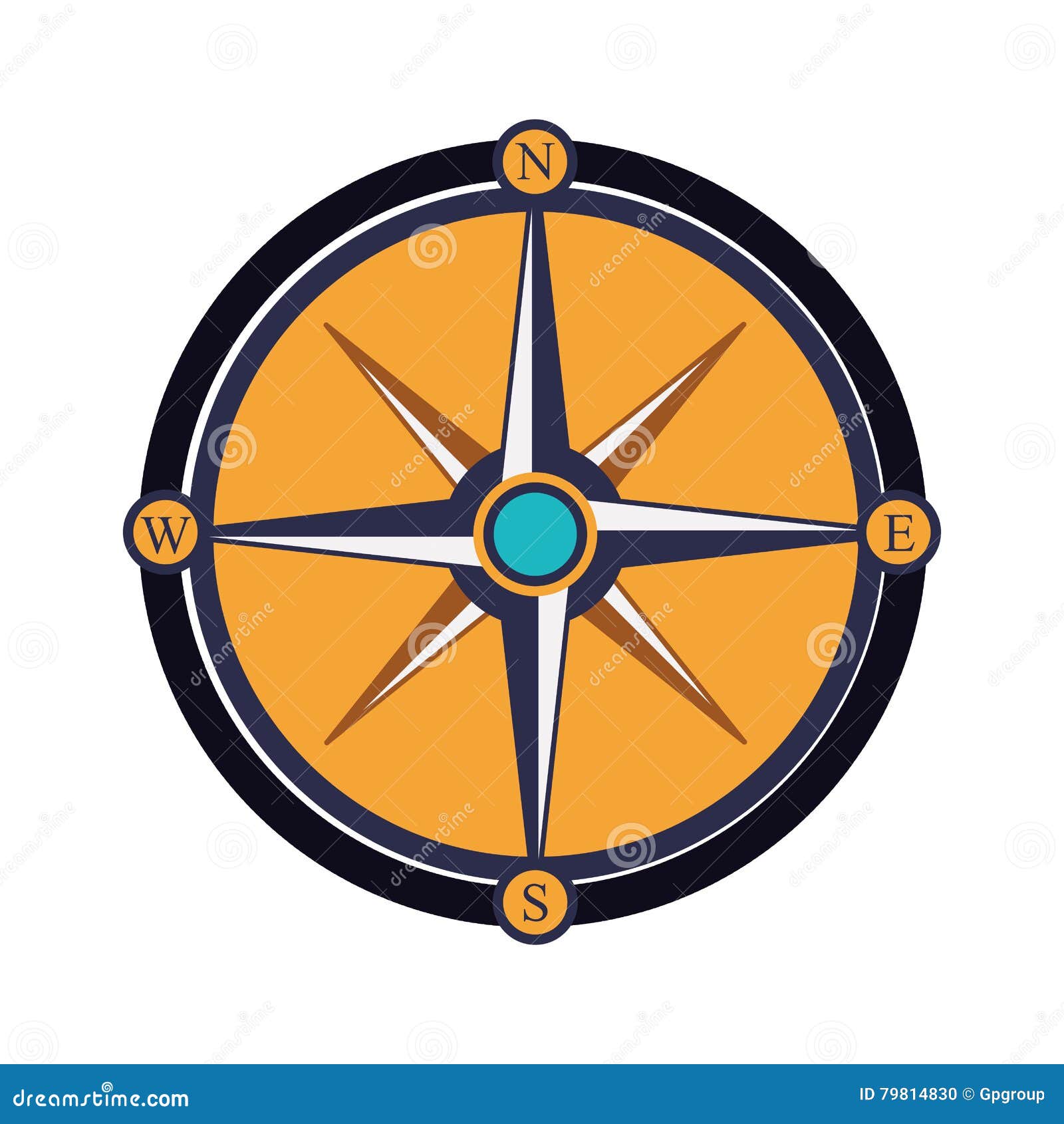 Compas en couleurs illustration de vecteur. Illustration du sens - 79814830