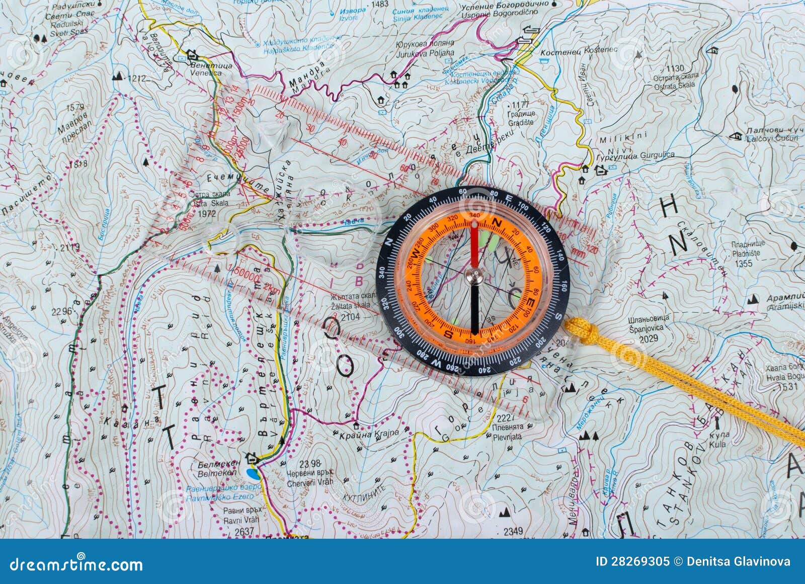Compas, kaart stock afbeelding. Image of lijn, kompas - 28269305