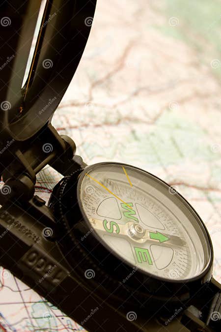 Compas and map stock image. Image of north, danger, inquiry - 1446697