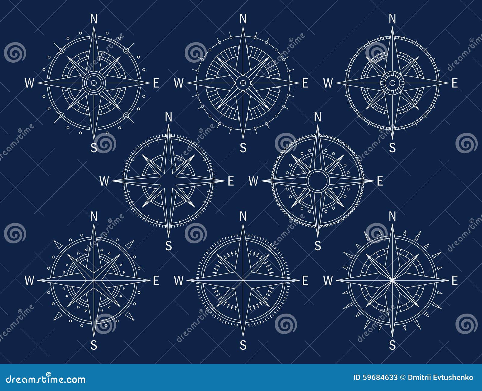 Compas set white graphic stock illustration. Illustration of compass ...