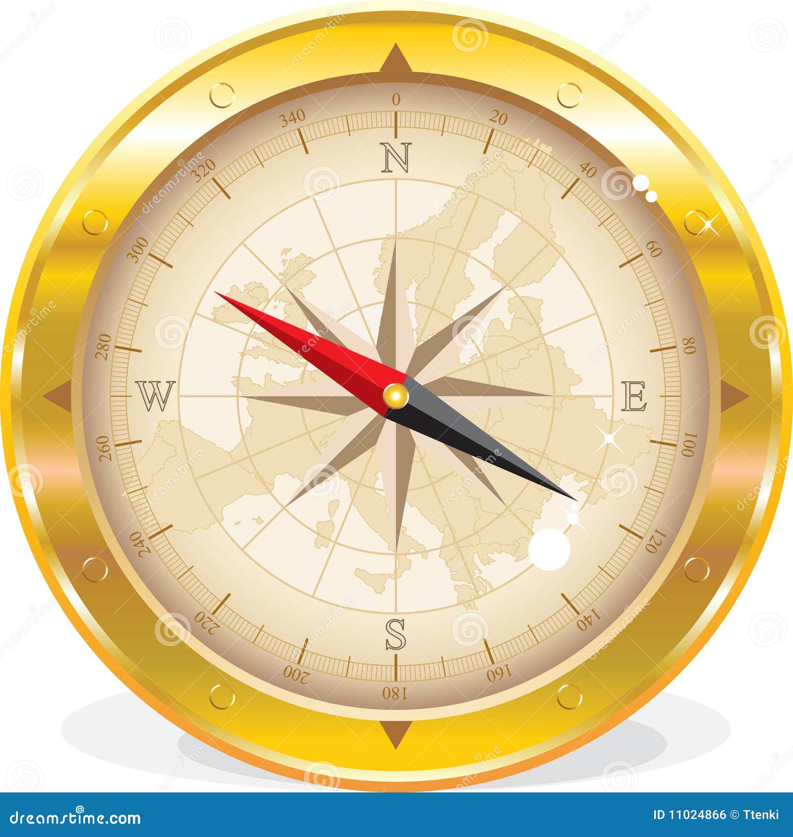 Compass stock vector. Illustration of latitude, cartographer - 11024866