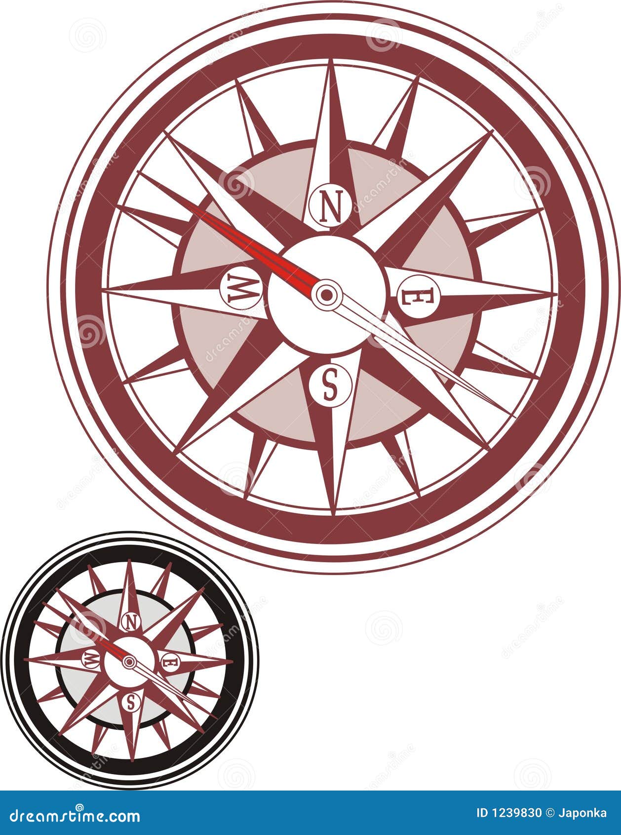 Compass stock vector. Illustration of vector, navigation - 1239830