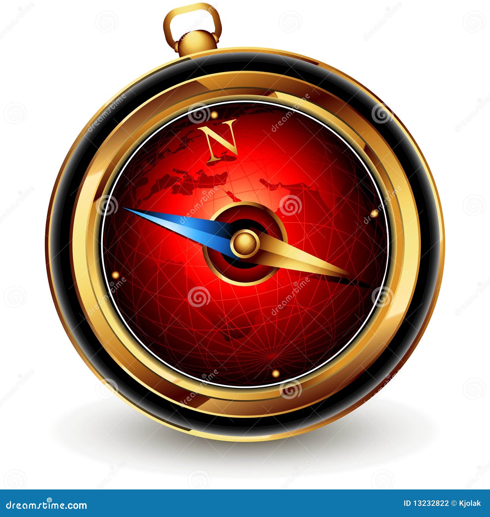 Compass stock vector. Illustration of golden, flat, landmark - 13232822